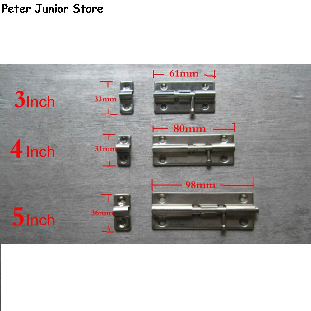 1Pc 3/4/5 Inch Lock Silver Stainless Steel Door La... – Grandado