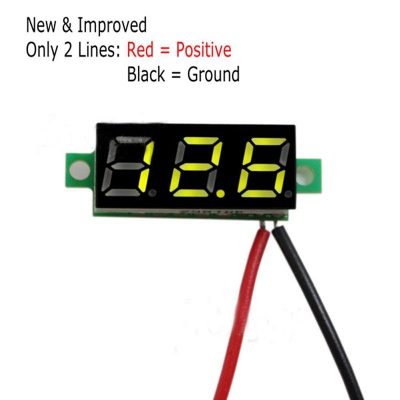 1 pcs Red Brand 2 wire Voltmeter DC 2.5-30V Blue D... – Vicedeal