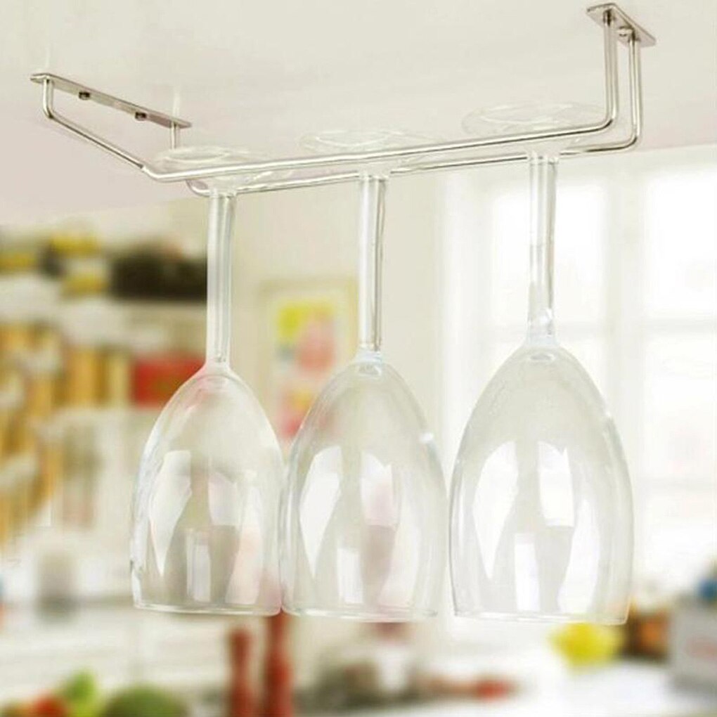 2 Row Wine Glass Rack Kitchen Bar Pub Stemware Hol... – Grandado