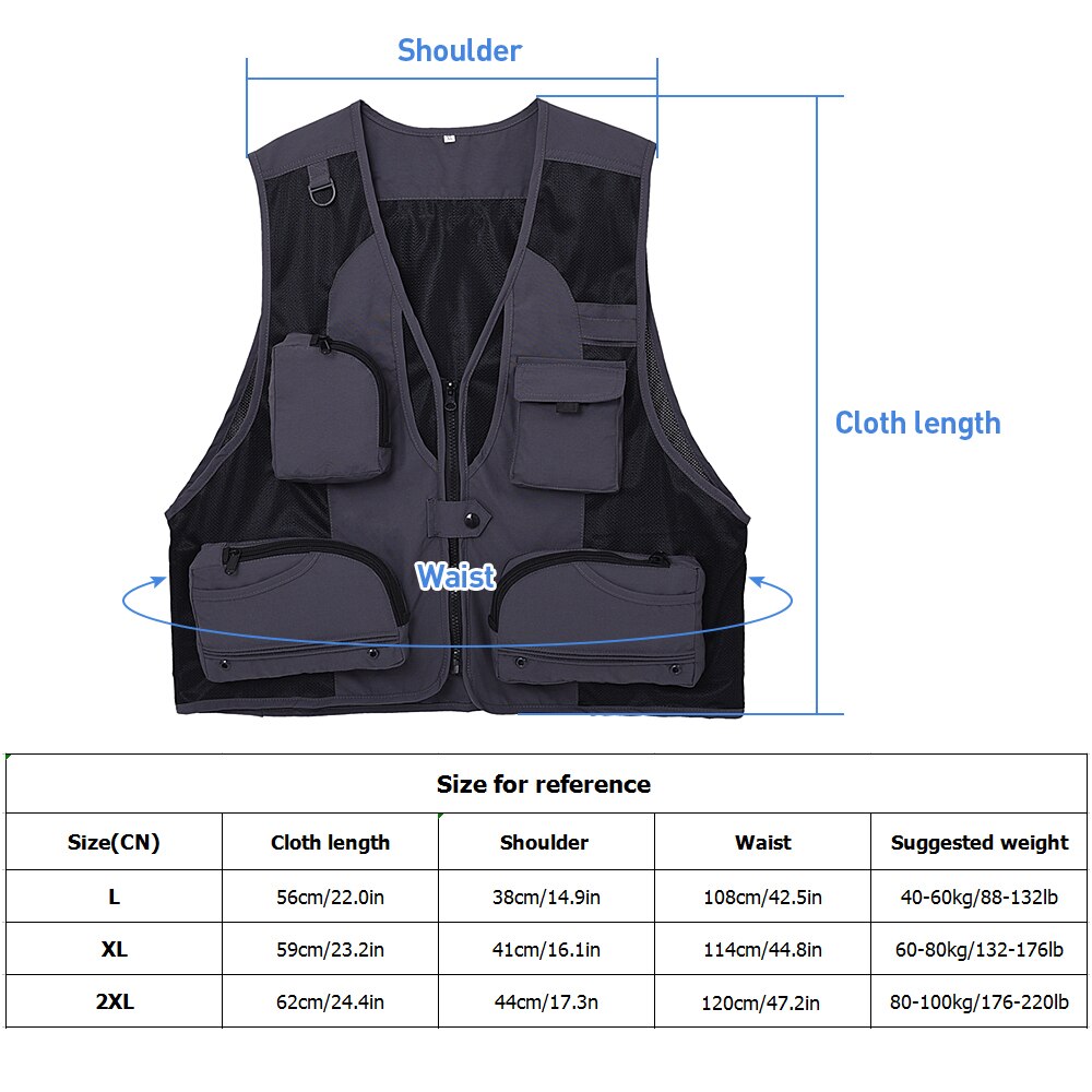 Lixada Fishing Vest Quick Dry Fishing Vest Polyest... – Grandado