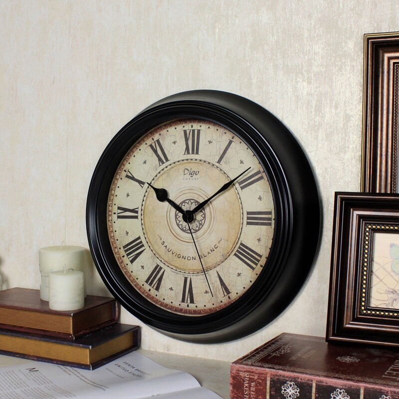 Digo Vintage Metal Quiet Wall Clock Non-Ticking 14... – Grandado