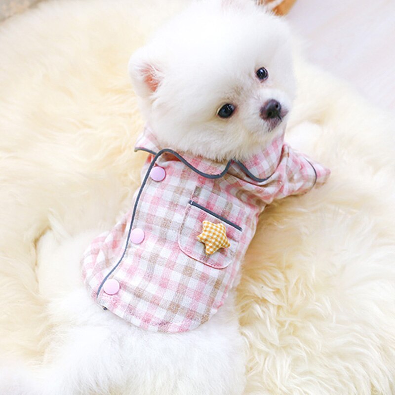PETCIRCLE Dog Puppy Clothes Fat Star Plaid Pajamas... – Grandado