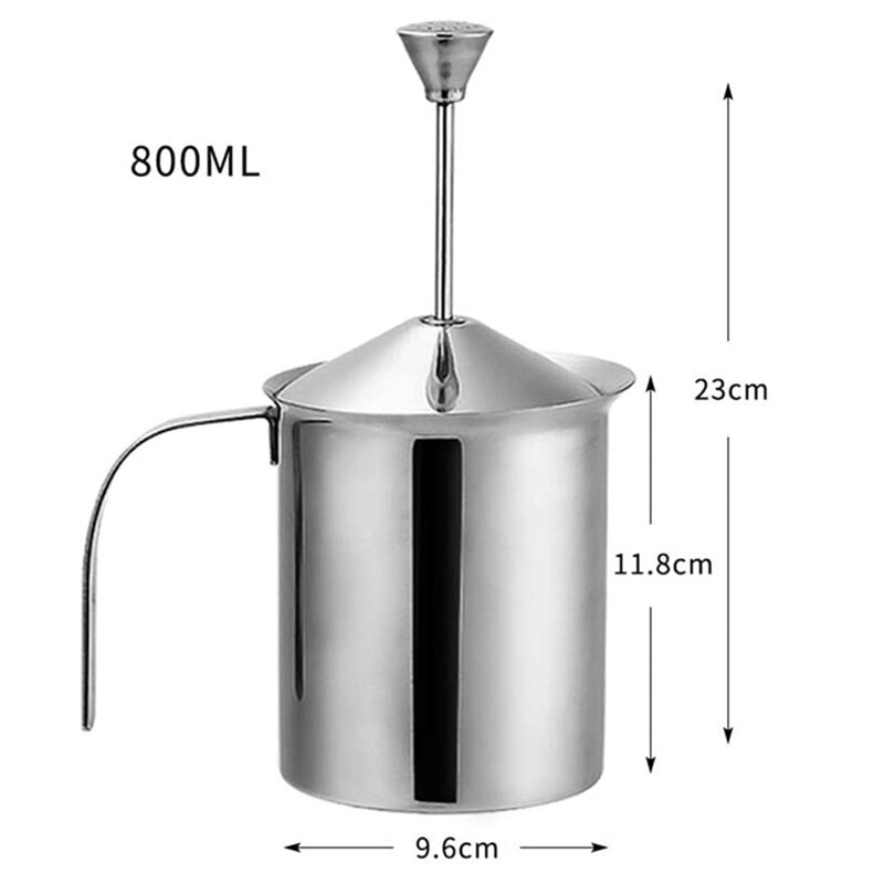 Manual Milk Frother, Stainless Steel Double Sieve ... – Vicedeal