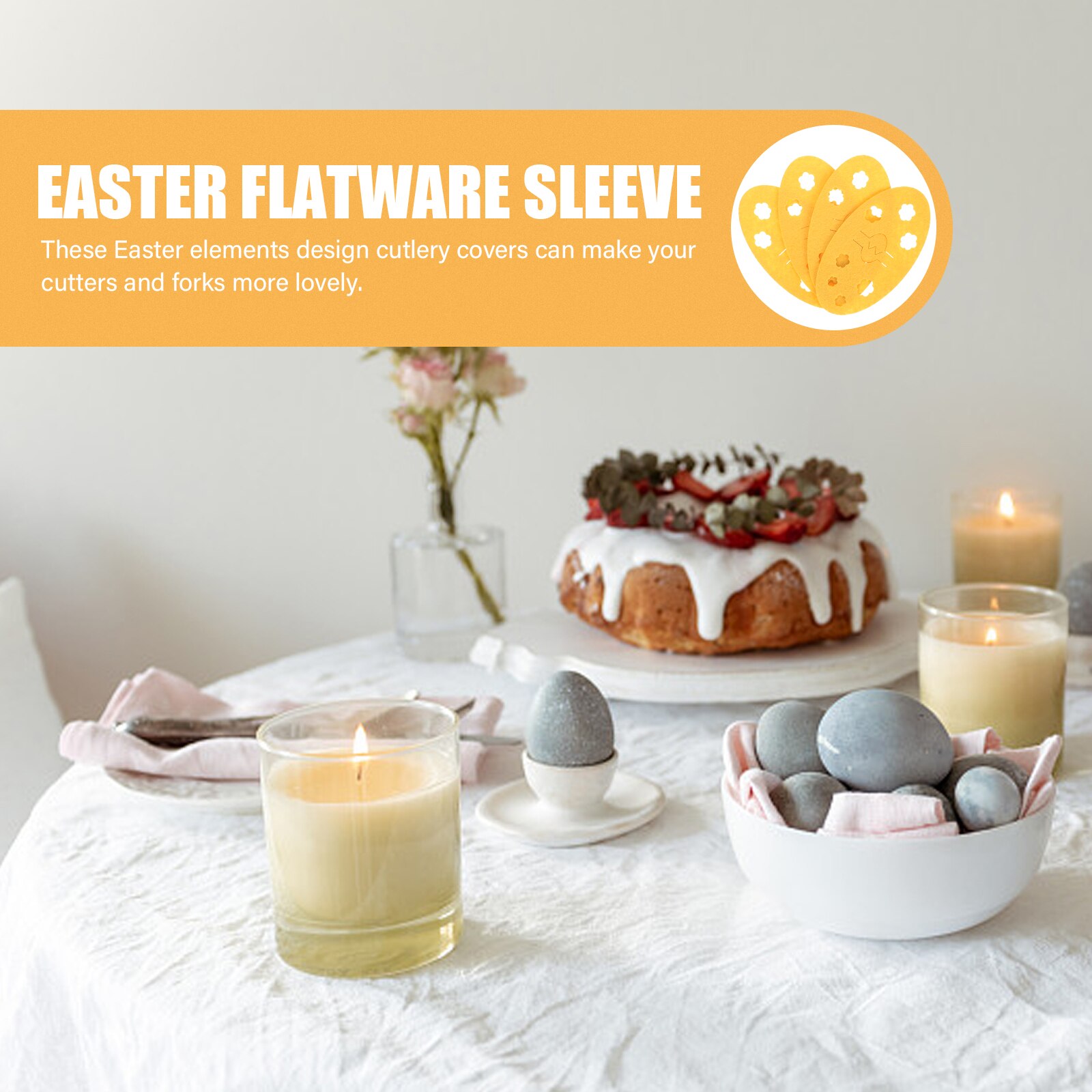 8Pcs Easter Egg Shape Fork Bag Egg Shape Cutlery S... – Vicedeal