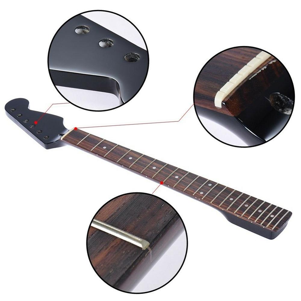 22 Frets Electric Guitar Replacement Black Maple N... – Vicedeal
