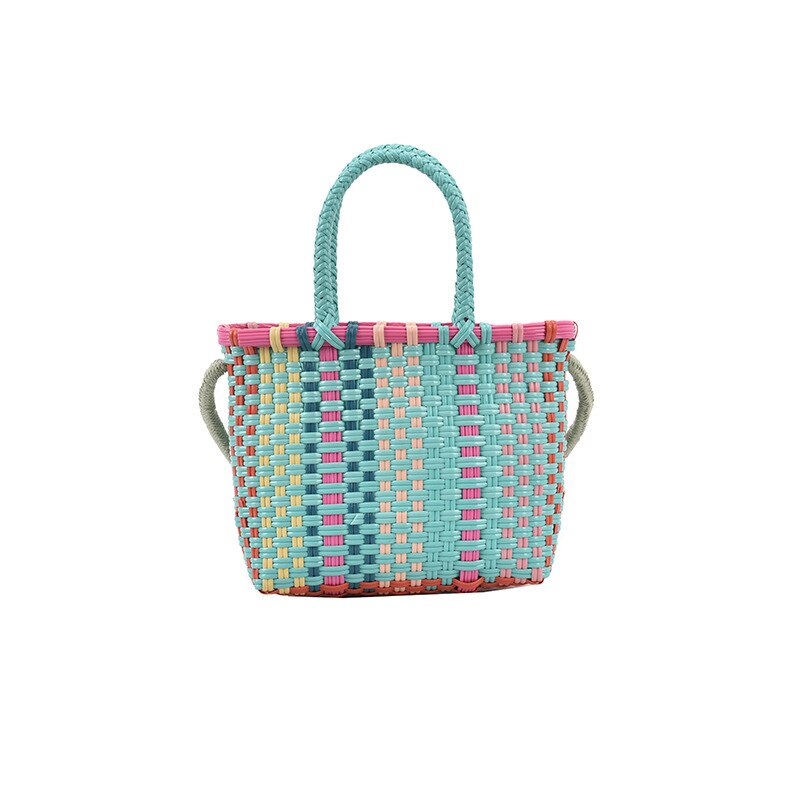 Vegetable Basket Bag Crash-Color Woven Bag Texture... – Grandado