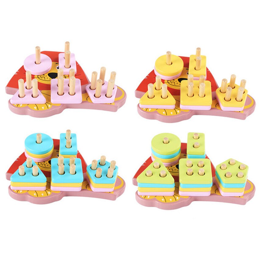 DOLLRYGA children enlightenment wooden toy 3D colo... – Grandado