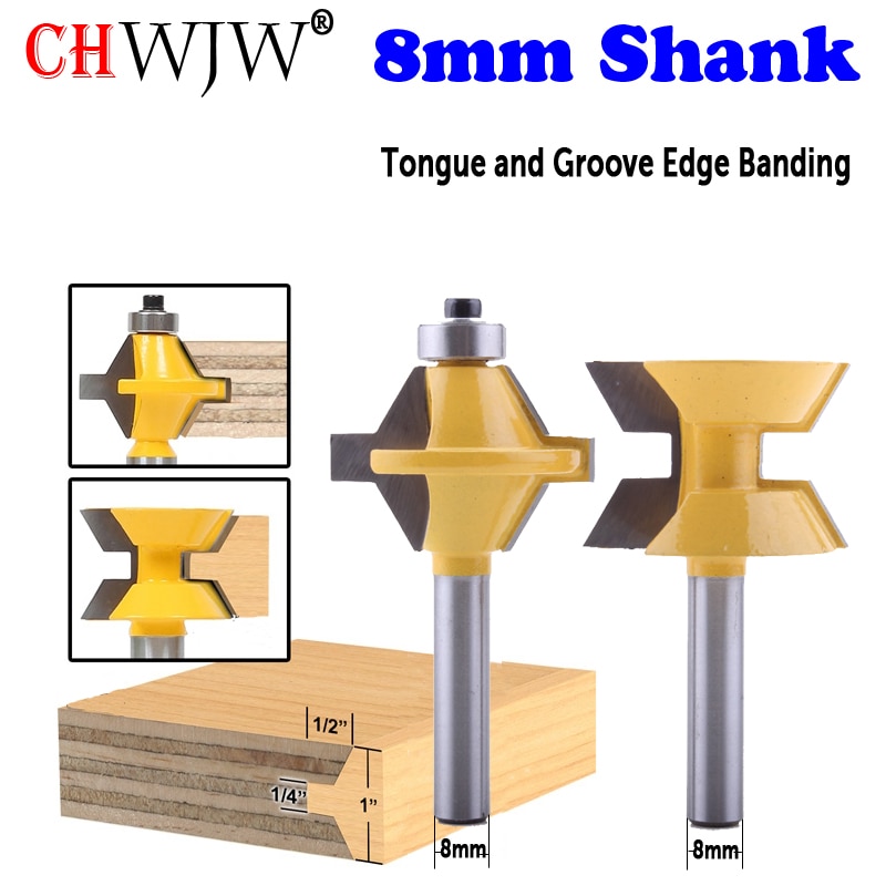 CHWJW 2PC 8mm Shank Tongue and Groove Edge Banding... – Grandado