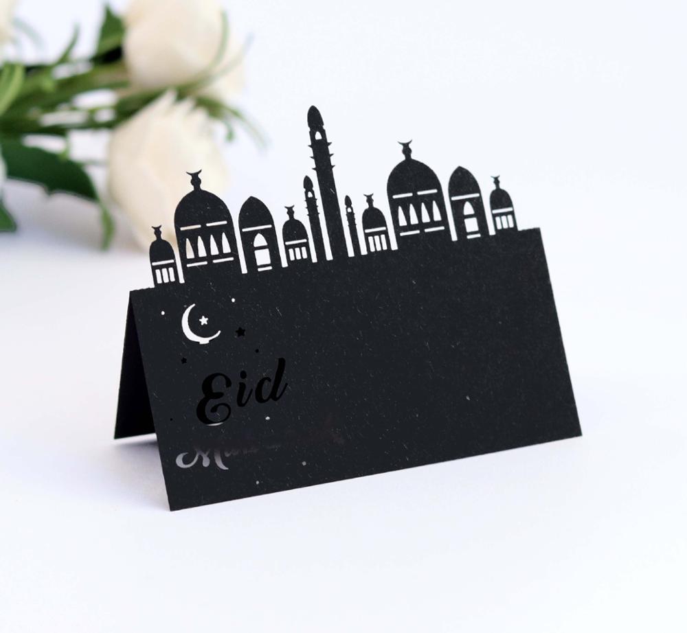 50pcs 9x9cm Gold Silver Black Ramadan Postcards Se... – Grandado