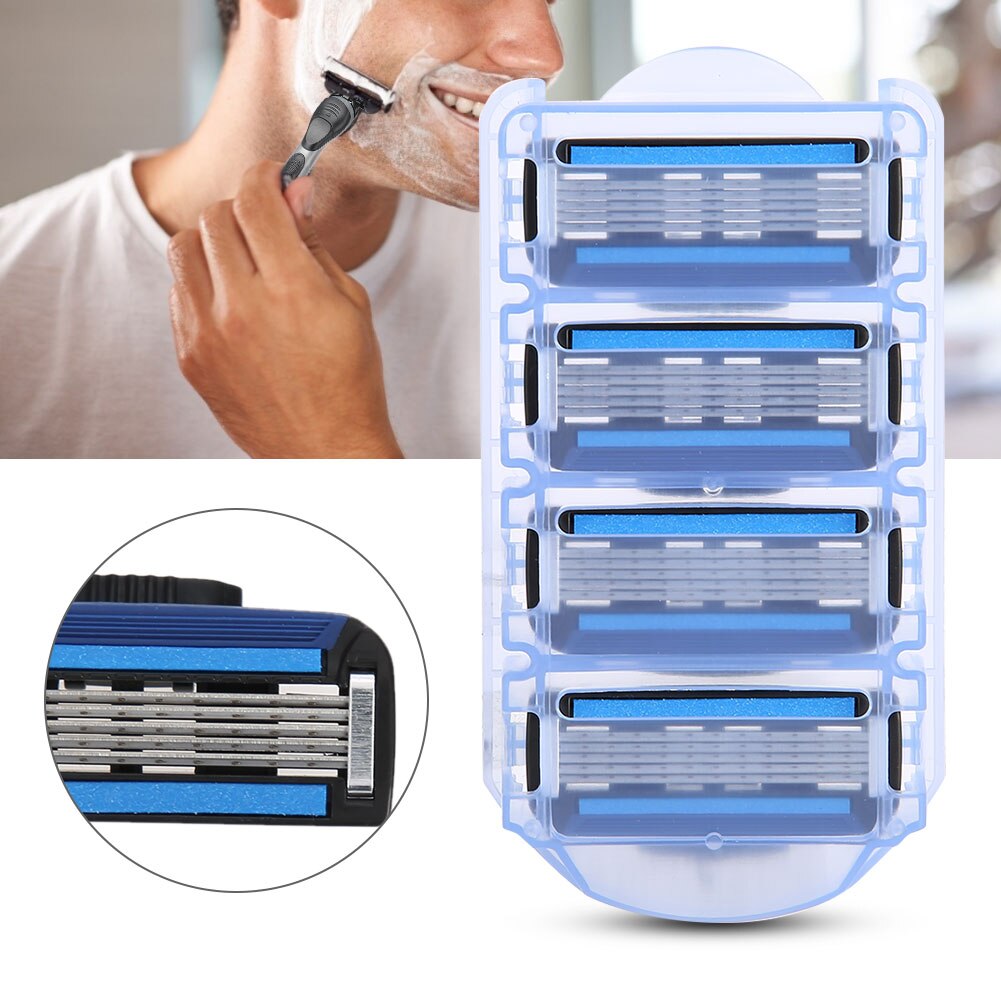 Men's Manual 5-layer Shaving 1 Handle 4 Blade Set ... – Grandado
