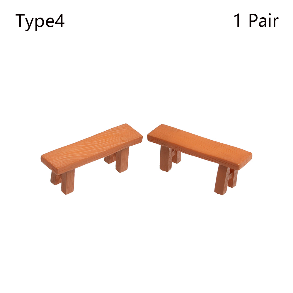 1 Pair Miniature Bench Micro Landscapes Park Chair... – Grandado