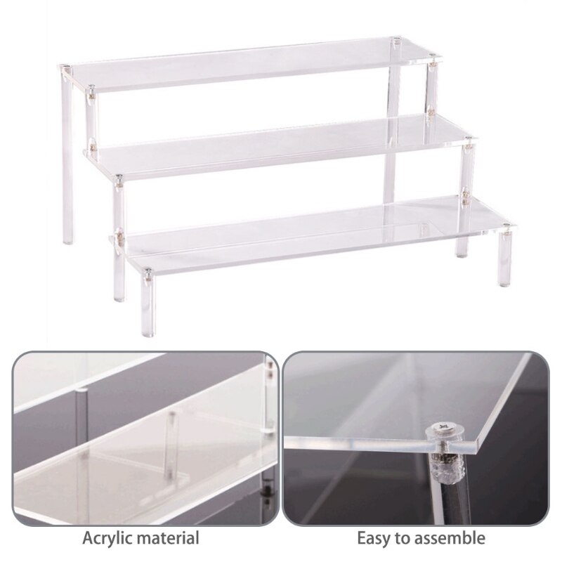 Acrylic Display Stand 3 Tier Riser Display Shelf S... – Grandado