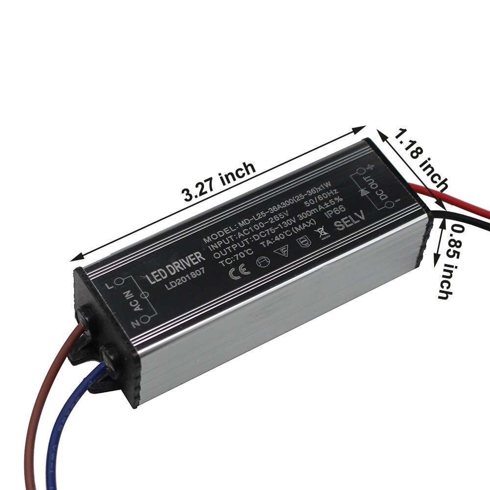Aluminium IP66 25-36W LED Driver 300mA AC 100-265V... – Grandado