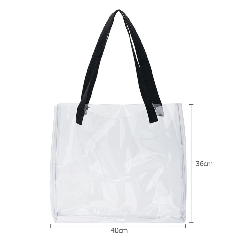 Clear PVC Transparent Shopping Bag for Women Large... – Grandado
