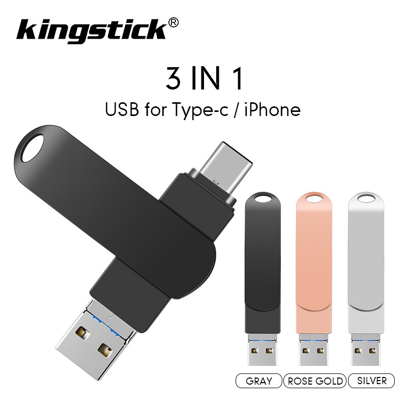 3 In 1 Usb Flash Drive Voor Ios/Android/Pc 128Gb 6... – Vicedeal
