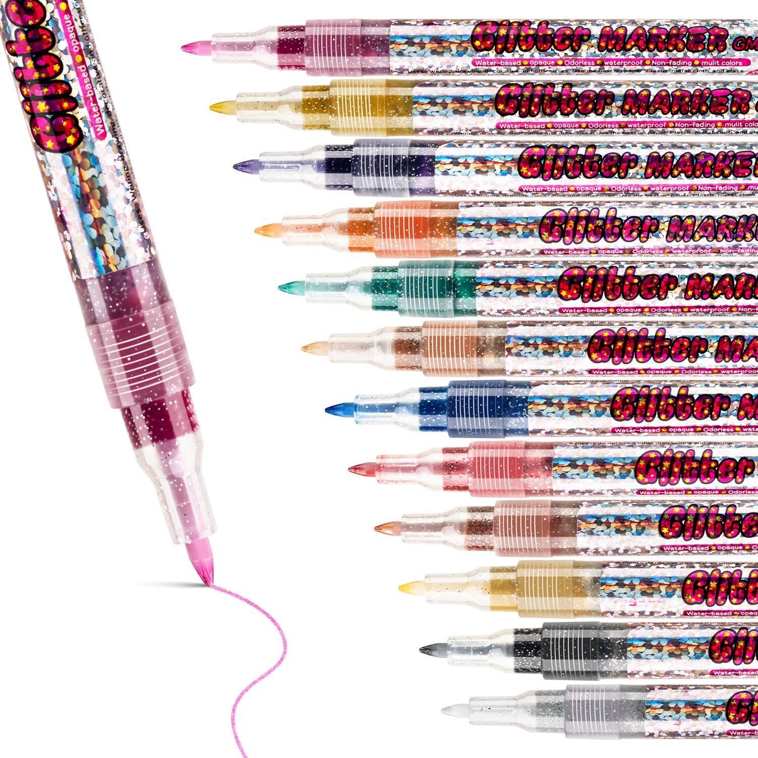 12 Color Glitter Pen Set for Making Cards Coloring... – Grandado