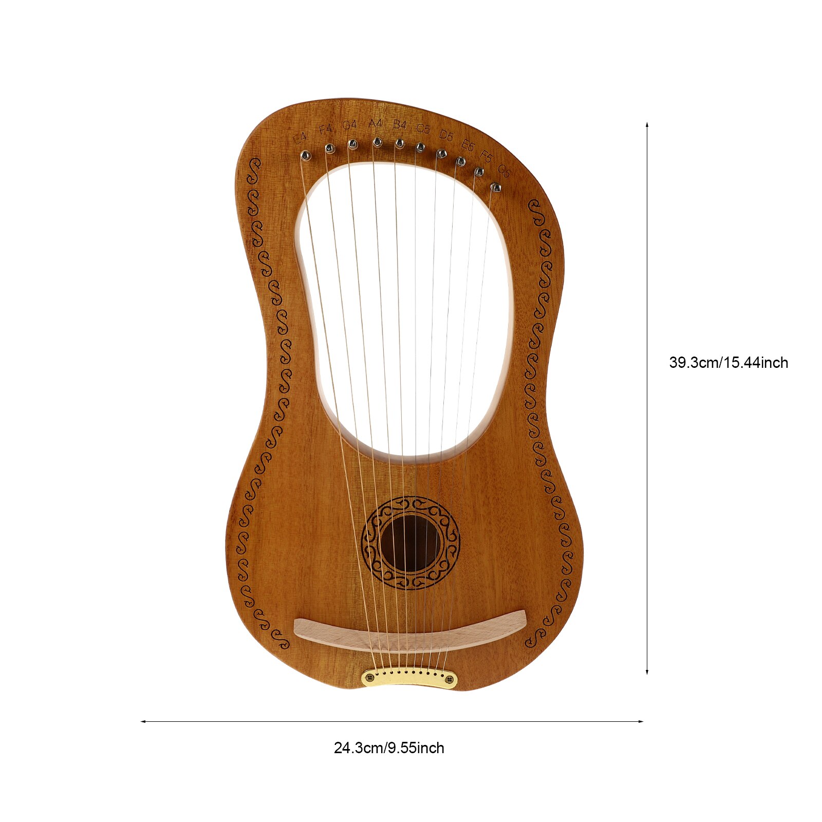 1 Set Lyre Harp Handheld Harp Wood Body 10 Metal S... – Grandado