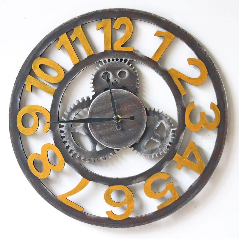 Vintage Roman Clock Retro European Gear Wall Clock... – Grandado