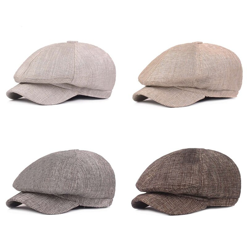 Peaked Cap Casual UV Protection Cotton Linen Flat ... – Grandado