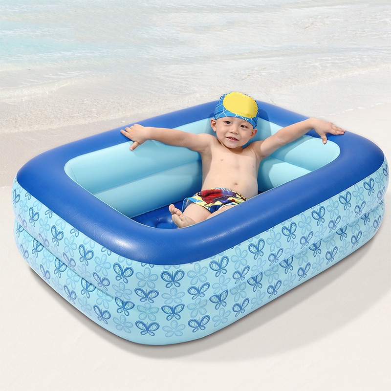 PVC Rectangular Inflatable Swimming Pool Children ... – Vicedeal