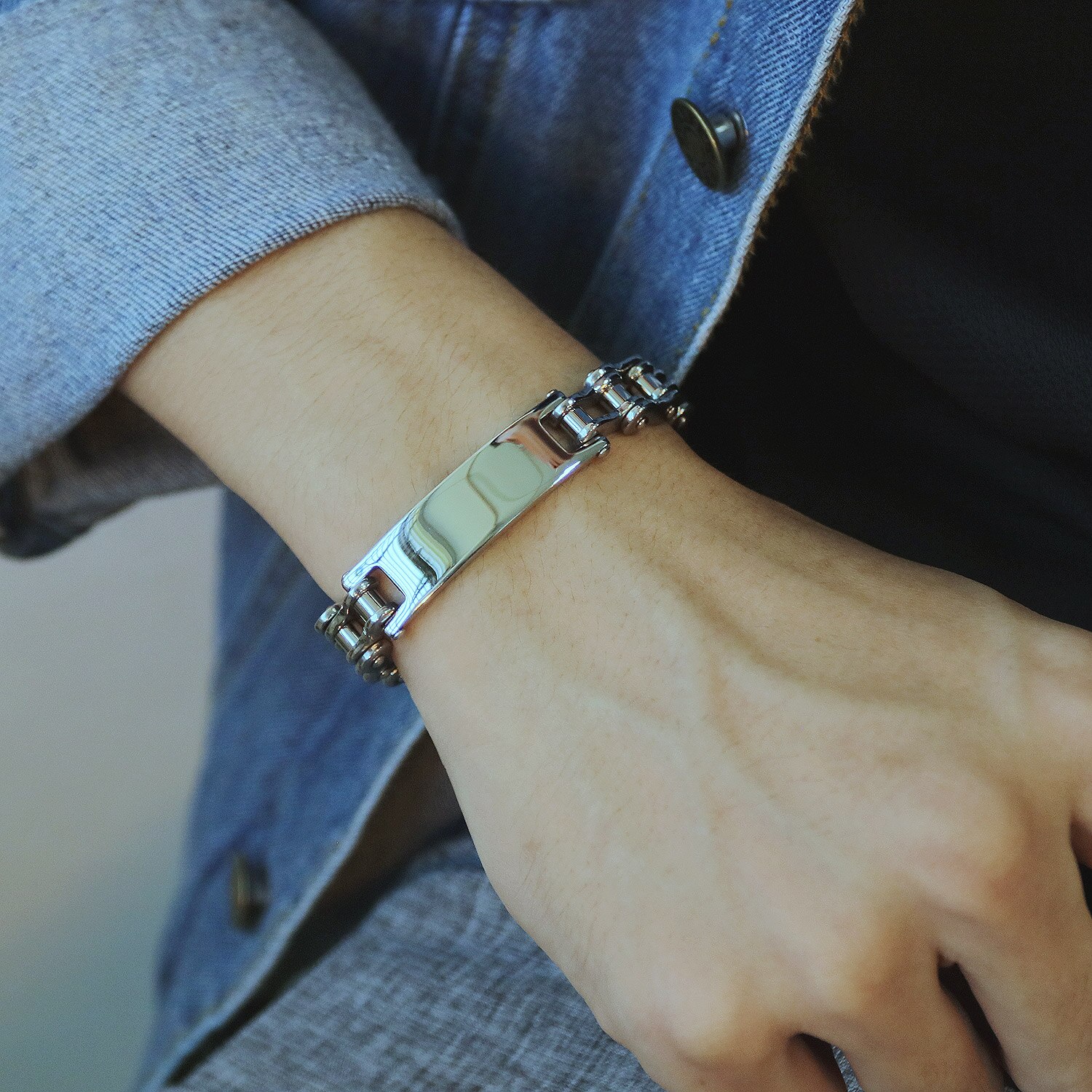 JHSL Male Men Statement Biker Chain Bracelets Bang... – Vicedeal