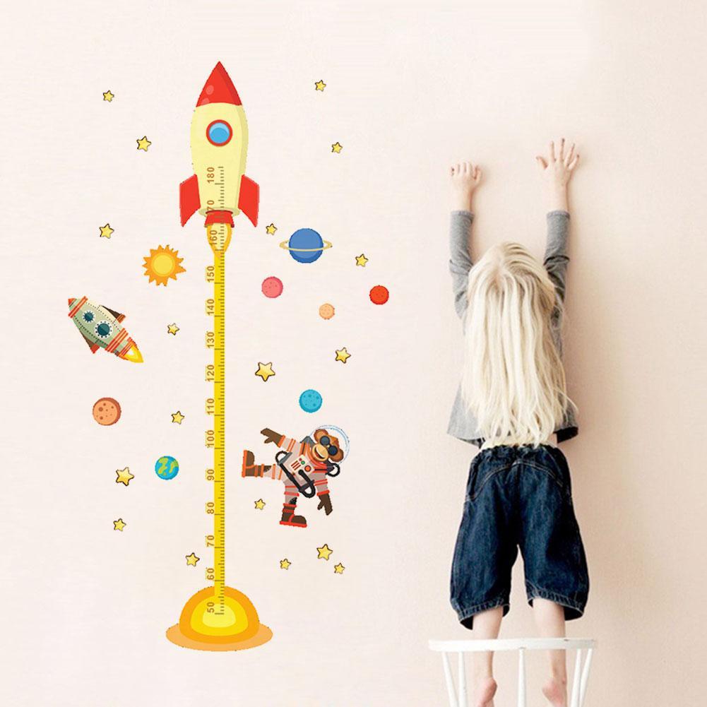 DIY Outer Space Planet Monkey Pilot Rocket Decal Height Sticker Room ...