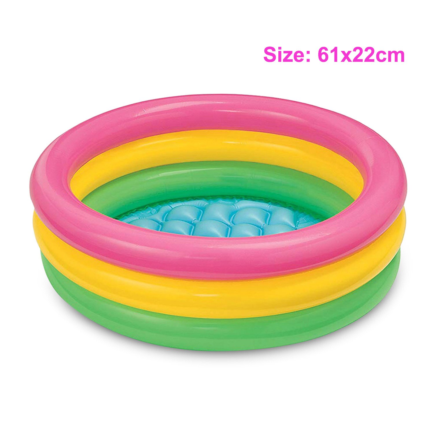 Kids 3-Ring Rainbow Inflatable Swimming Pool Paddl... – Grandado