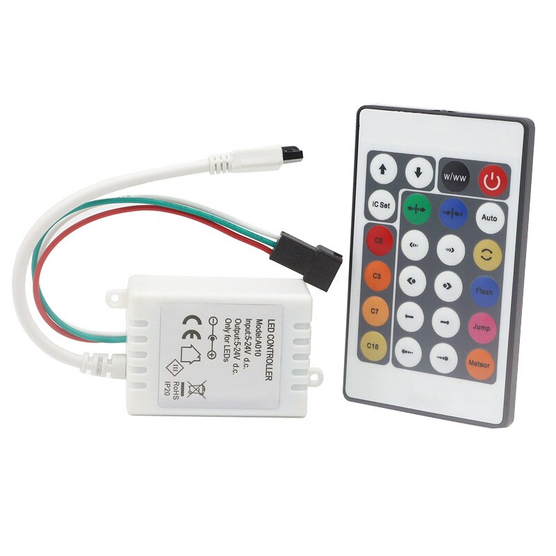 DC5V-24V 24 Key Ir Remote Pixel Controller WS2812B... – Grandado
