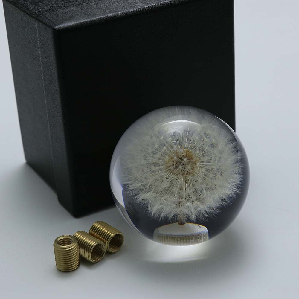 White Dandelion Crystal Bubble Shift Gear Knob wit... – Grandado