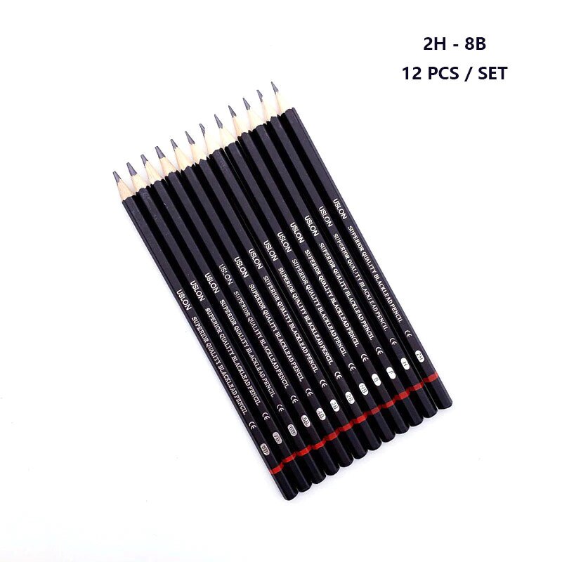 12 PCS/SET 2H-8B Wooden Lead Pencils Set for drawi... – Grandado