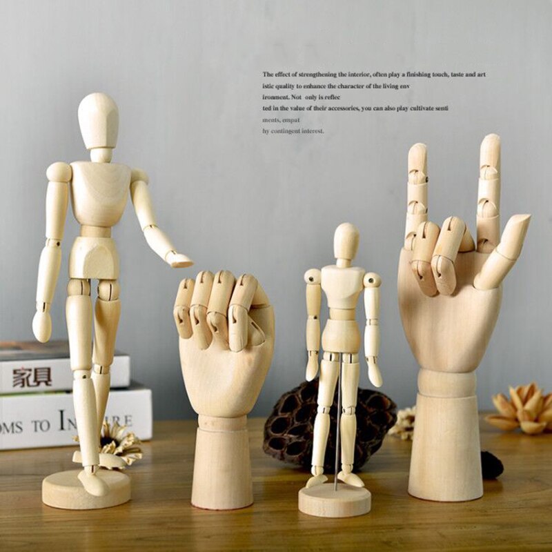 Movable Wood Man Joint Hand Model Drawing Sketch M... – Vicedeal