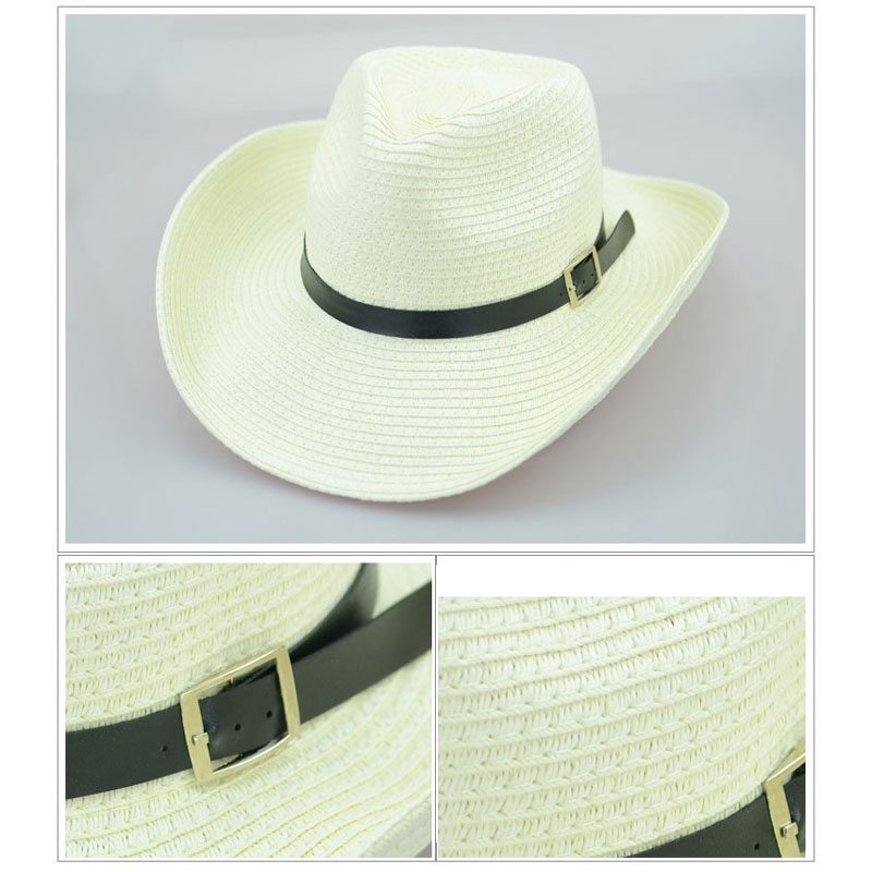 Hats Straw Braid Men Cowboy Hats with Buckle Weste... – Vicedeal