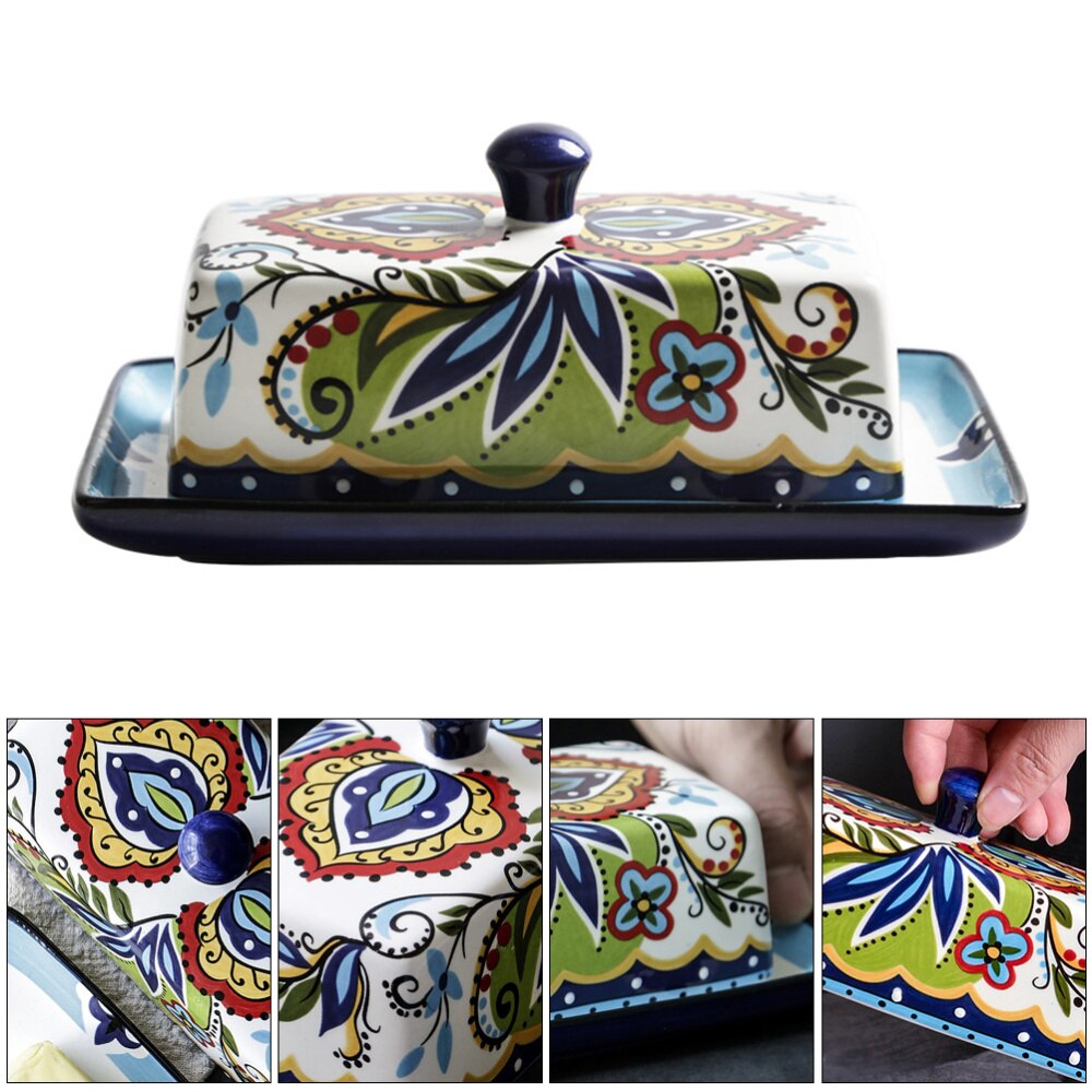 1pc Butter Box Ceramics Dish with Lid Food Contain... – Grandado