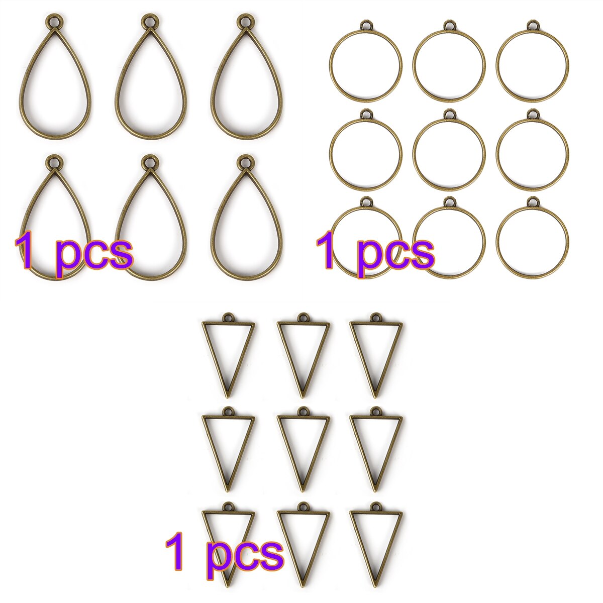 10pcs Open Bezel Blank Frame Round Triangle Base S... – Vicedeal