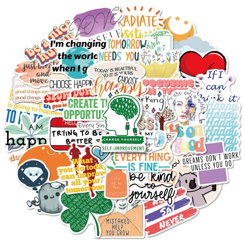 10/50Pcs Inspirational Text Motto Stickers For Scr... – Vicedeal