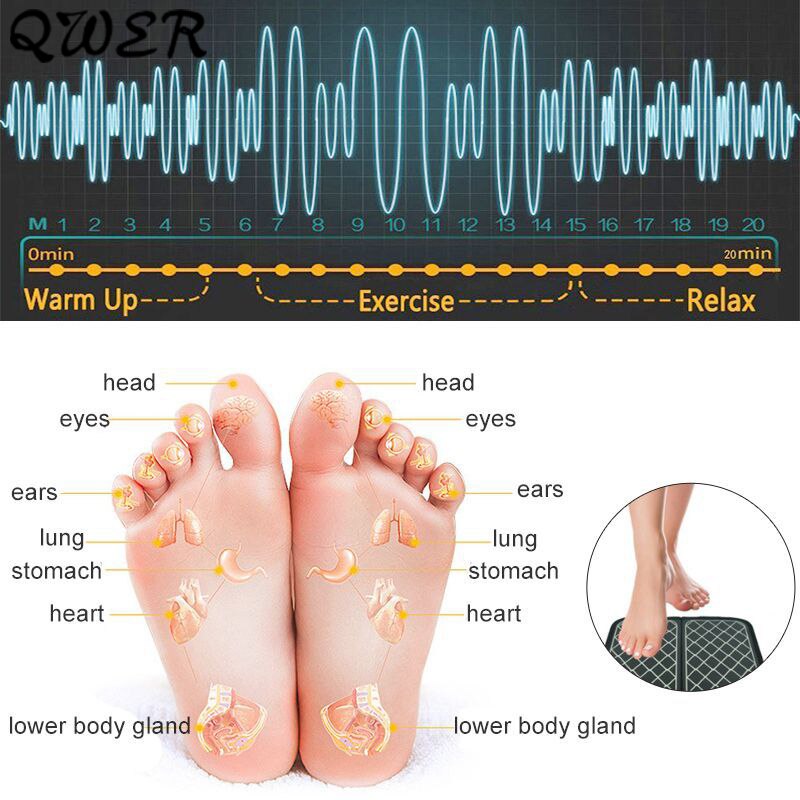 Smart Elektrische Ems Foot Massager Mat Pad Voeten Grandado