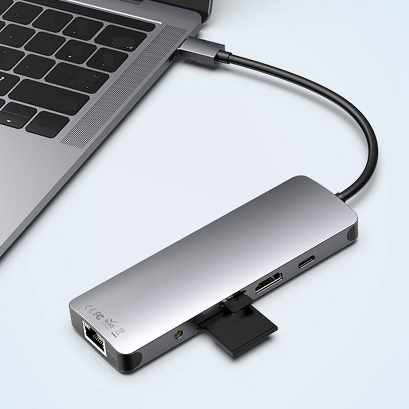 USB Hub 9 in 1 Type C Adapter with Ethernet Port U... – Grandado