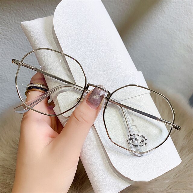 Trendy Transparent Computer Metal Frames Women Men... – Vicedeal