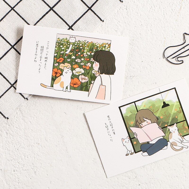 28 Sheets/Set Cute Cat and me Mini Lomo Postcard/G... – Grandado