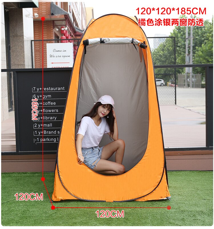 1.2x1.2x1.85m Silver Coated Tent Camping Hiking WC... – Grandado