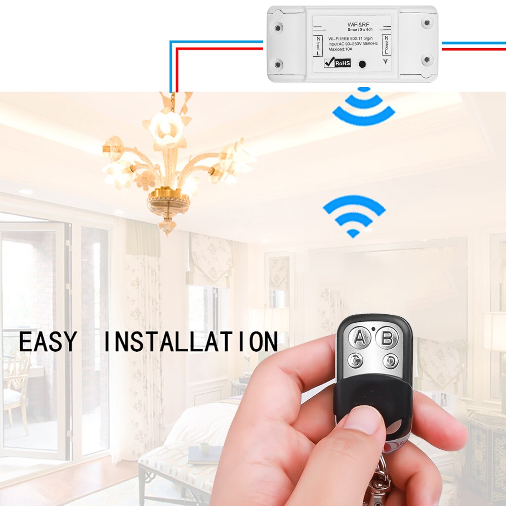 433 mhz smart wifi rf switch med elektrisk fjärrko... – Grandado
