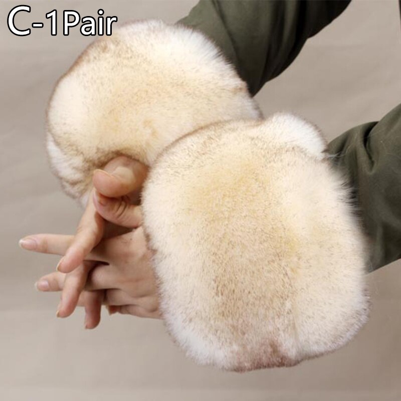 Winter Faux Fox Fur Cuffs Wristband Women Solid Co... – Vicedeal