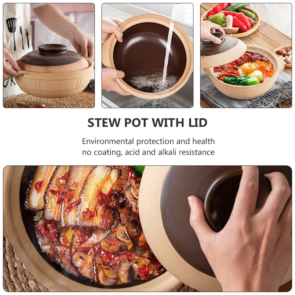 1pc 500ML Casserole Stew Pot Ceramic Cooking Pot w... – Grandado