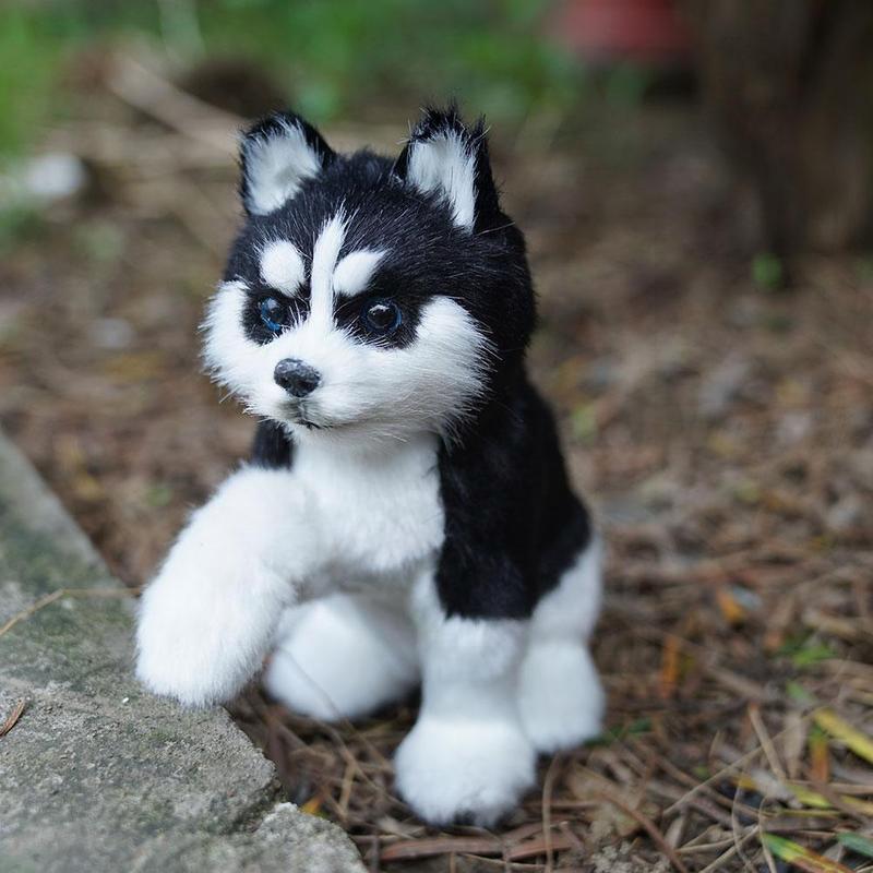 Realistic Husky Dog Simulation Toy Dog Puppy Lifel... – Grandado