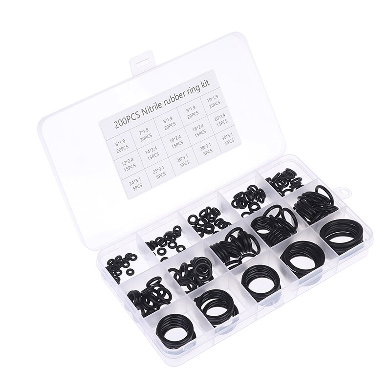 200Pcs Rubber O-Ring Washer Assortiment Set Hydrau... – Grandado