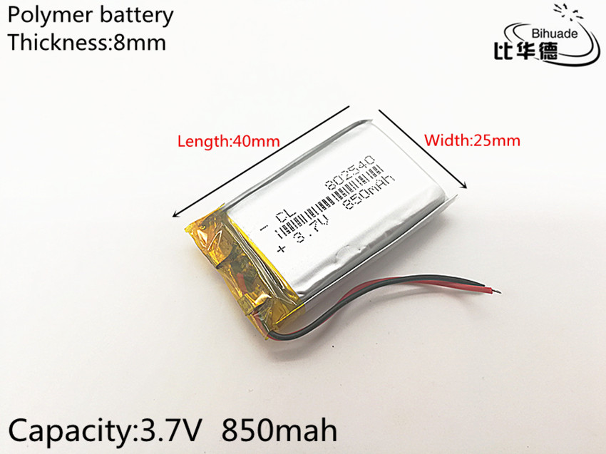 Batterie li-po li-ion Rechargeable, 3.7V, 850mAh, ... – Grandado