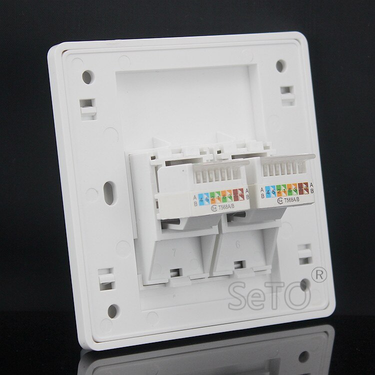 SeTo 86 Type Panel Double RJ45 Cat5e Network Ether... – Grandado