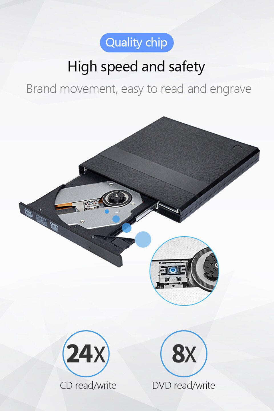 KuWFi USB 3.0 DVD Drive Type-c CD Burner Driver Dr... – Grandado