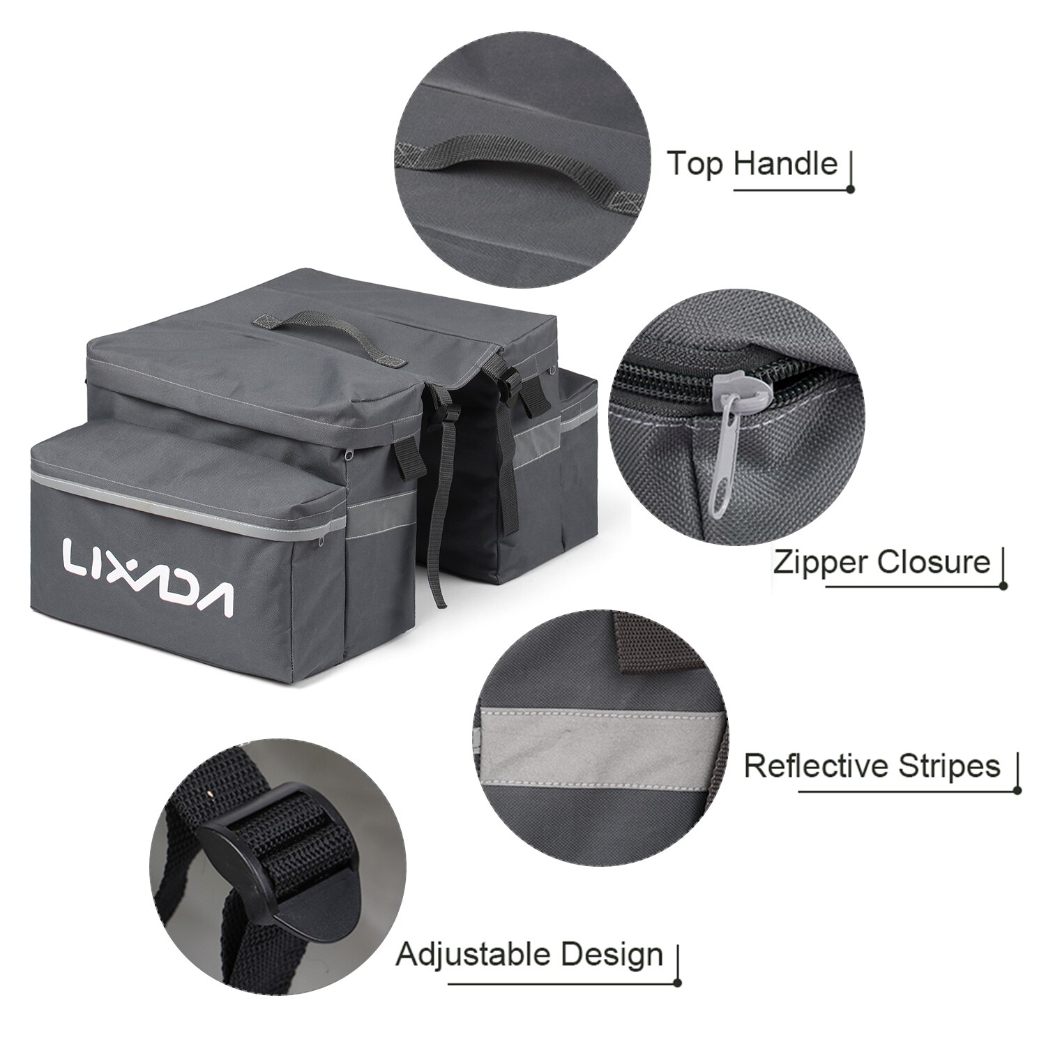 Lixada 40L Mtb Bike Rear Seat Trunk Bag 3 In 1 Mul... – Grandado