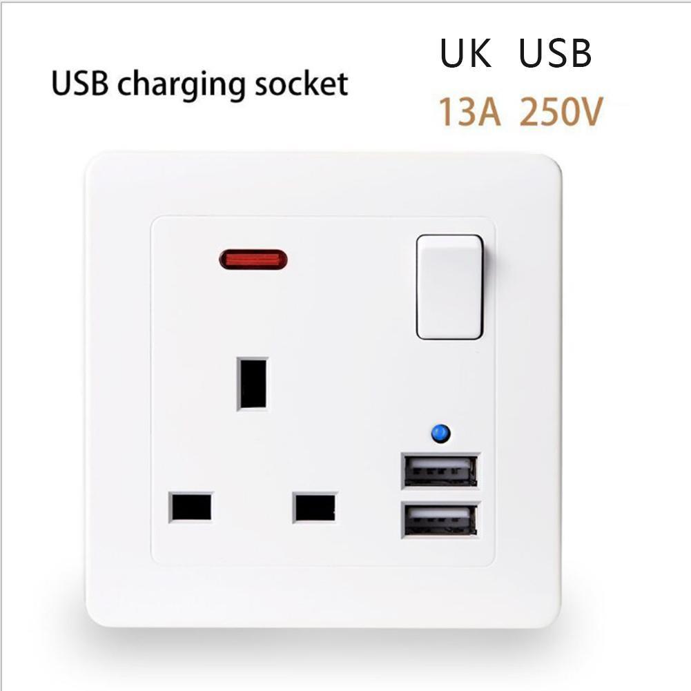 UK Wall Electrical Socket Three-hole Dual USB 3.1A... – Grandado